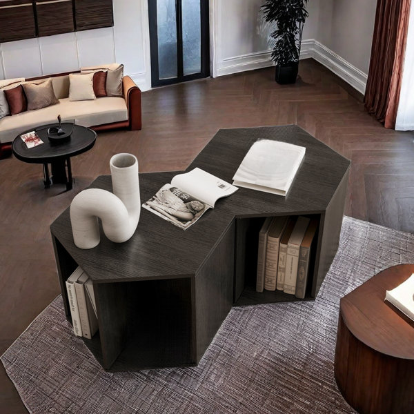 Latitude Run® Sprowston 2-piece Coffee Table Hexagonal Design with Storage Space | Wayfair